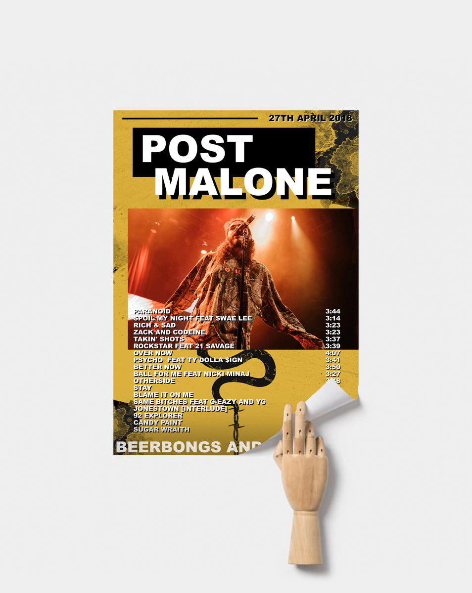 Post Malone Poster | Beer Bongs And Bentleys – Postered